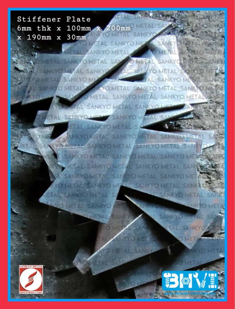 Stiffener Plate 6mm X 100mm X 200mm X 190mm X 30mm Commercial And Industrial Construction