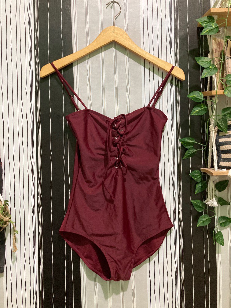 Coquette swimsuit FANCY DARK RED MAROON TALI TALI SWIMSUIT BODYSUIT ...