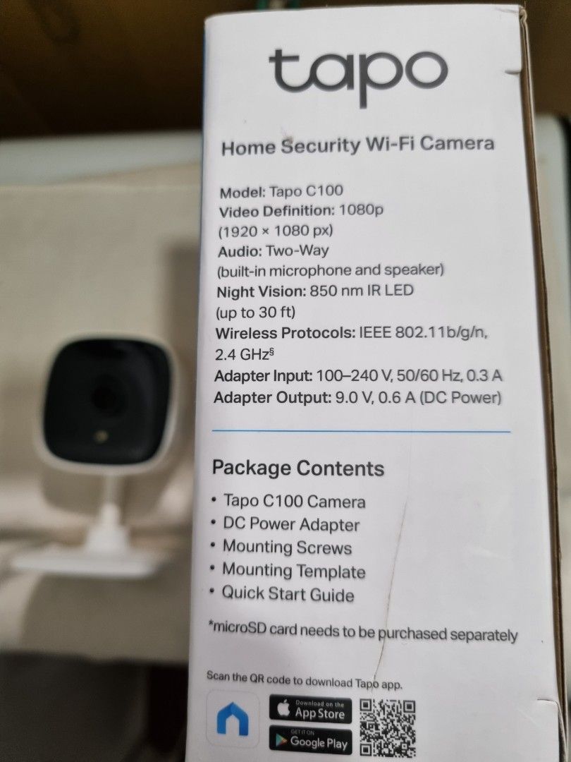 Tapo C100 Fish eye CCTV, Furniture & Home Living, Security & Locks ...