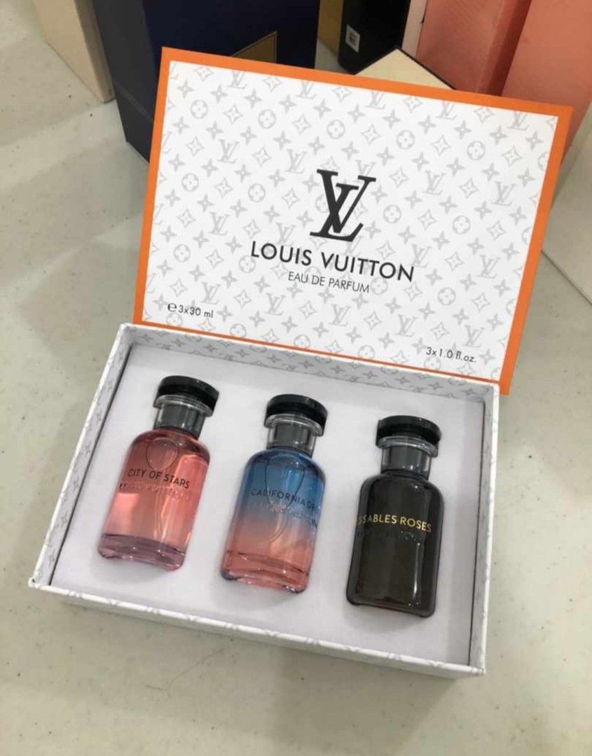 Travel Gift Set LV 3x30ml City Of Stars, California Dreams, Les Sables Roses Unisex by LV LOUIS ...
