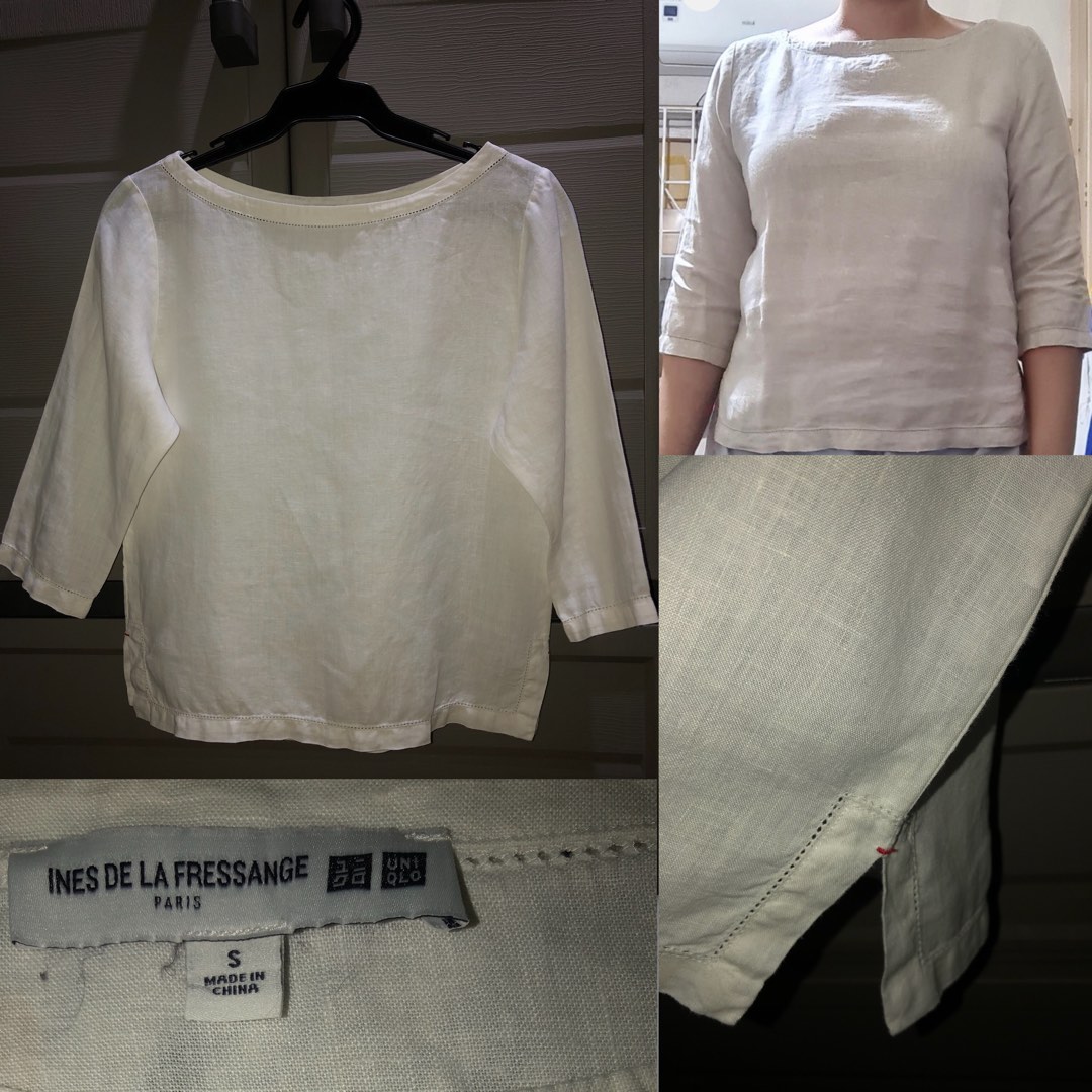 Uniqlo INES DE LA FRESSANGE Linen Top, Women's Fashion, Tops, Blouses on Carousell
