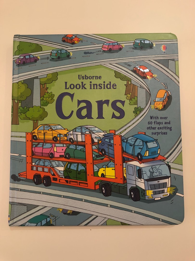 Usborne Look Inside Cars, 興趣及遊戲, 書本 & 文具, 小朋友書 - Carousell