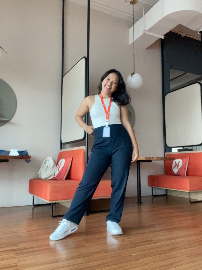 Vintage Ming Chun Dark Blue Highwaist Trouser Pants, Women's Fashion ...