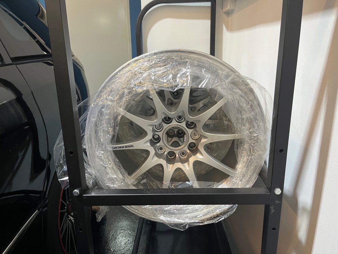Volks Racing CE28 silver, Car Accessories, Tyres & Rims on Carousell
