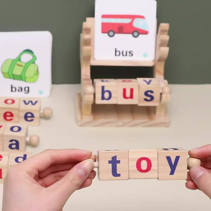 Wooden Reading Blocks, Hobbies & Toys, Toys & Games on Carousell
