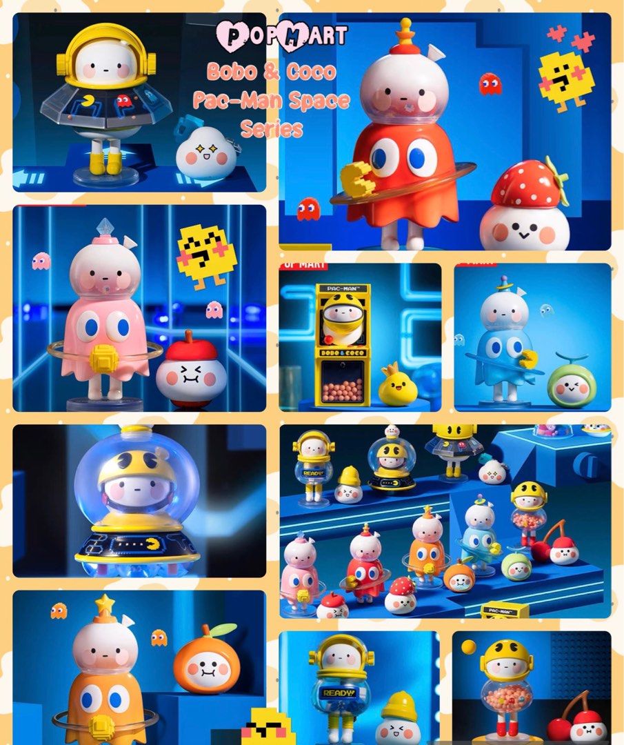 [WTS] POPMART Bobo & Coco Pac-Man Space Series, Hobbies & Toys, Toys ...