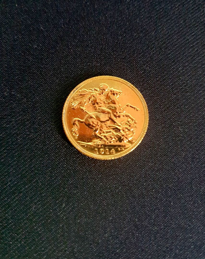 1914 King George V St George Sovereign Gold Coin, Hobbies & Toys ...