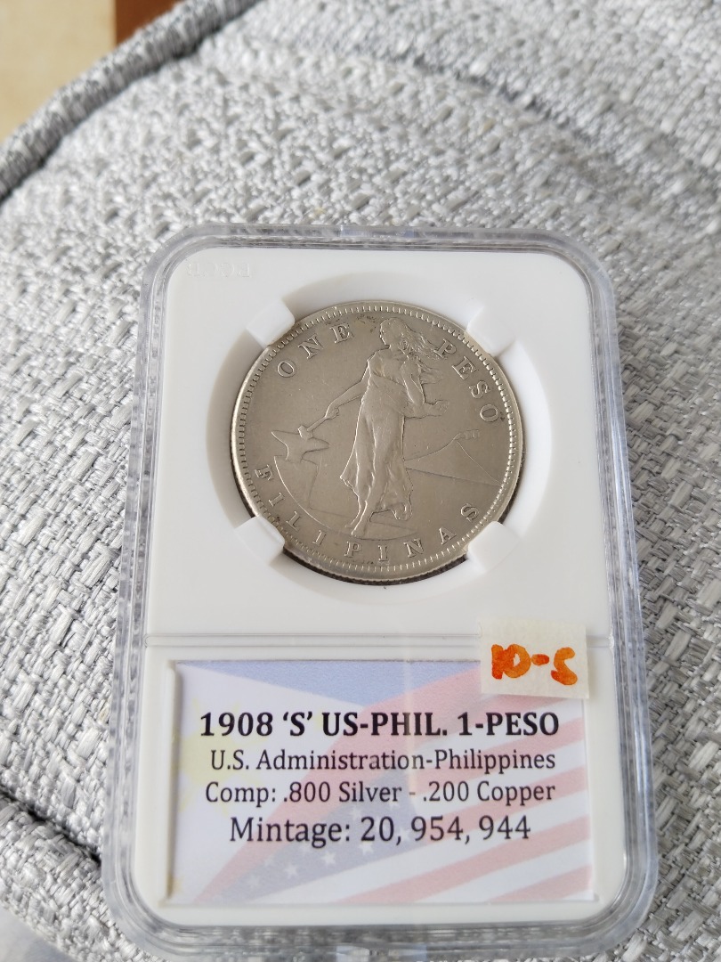 1908 "S" US-PHIL. 1 PESO, Hobbies & Toys, Memorabilia & Collectibles ...