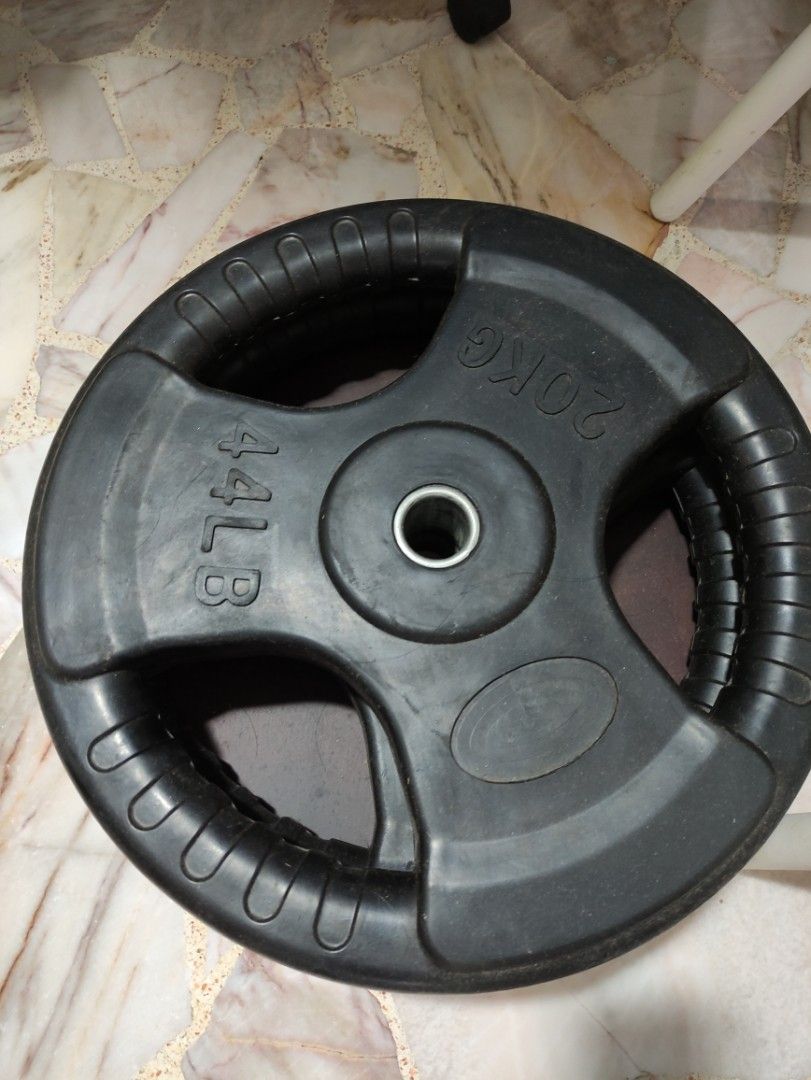 20kg rubber weight plate x 2, Sports Equipment, Exercise & Fitness ...