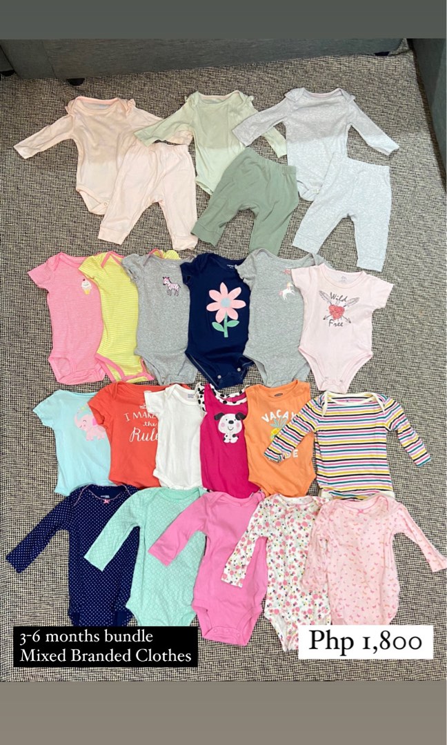 3-6 months baby bundle clothes branded on Carousell