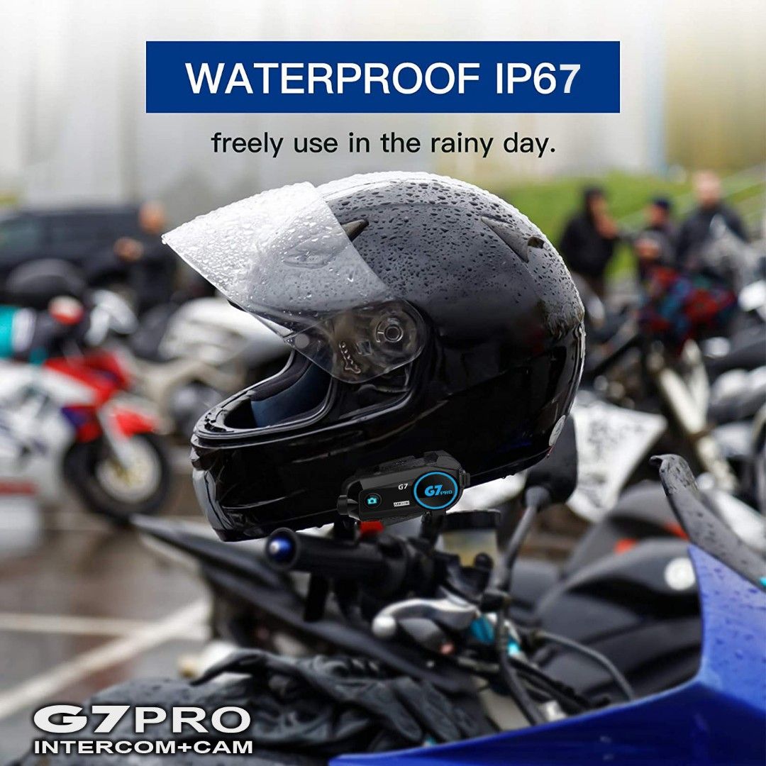 Airide G7pro Dual Camera interCom Bluetooth Wi-Fi Headset for extreme Riders monitoring ...