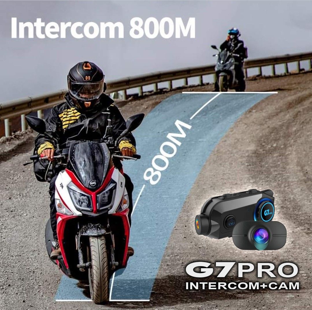 Airide G7pro Dual Camera interCom Bluetooth Wi-Fi Headset for extreme Riders monitoring ...