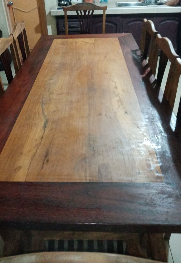 Antique Molave 10 seater dining table, Furniture & Home Living ...
