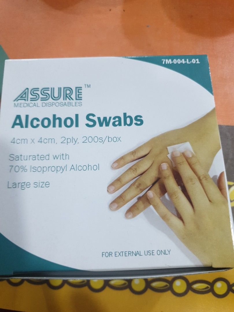 Assure Alcohol swabs 200 pcs, Health & Nutrition, Medical Supplies ...