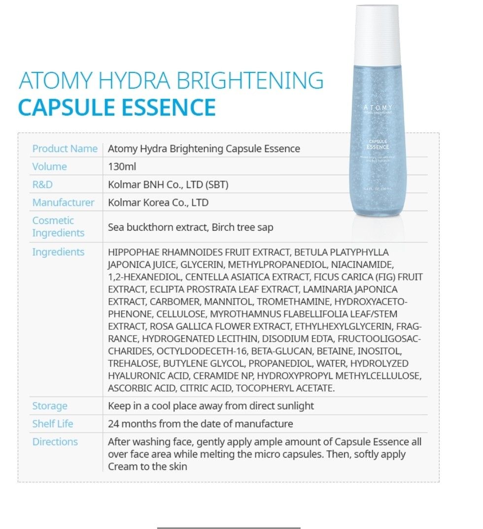 Atomy capsule essence, Beauty & Personal Care, Face, Face Care on Carousell