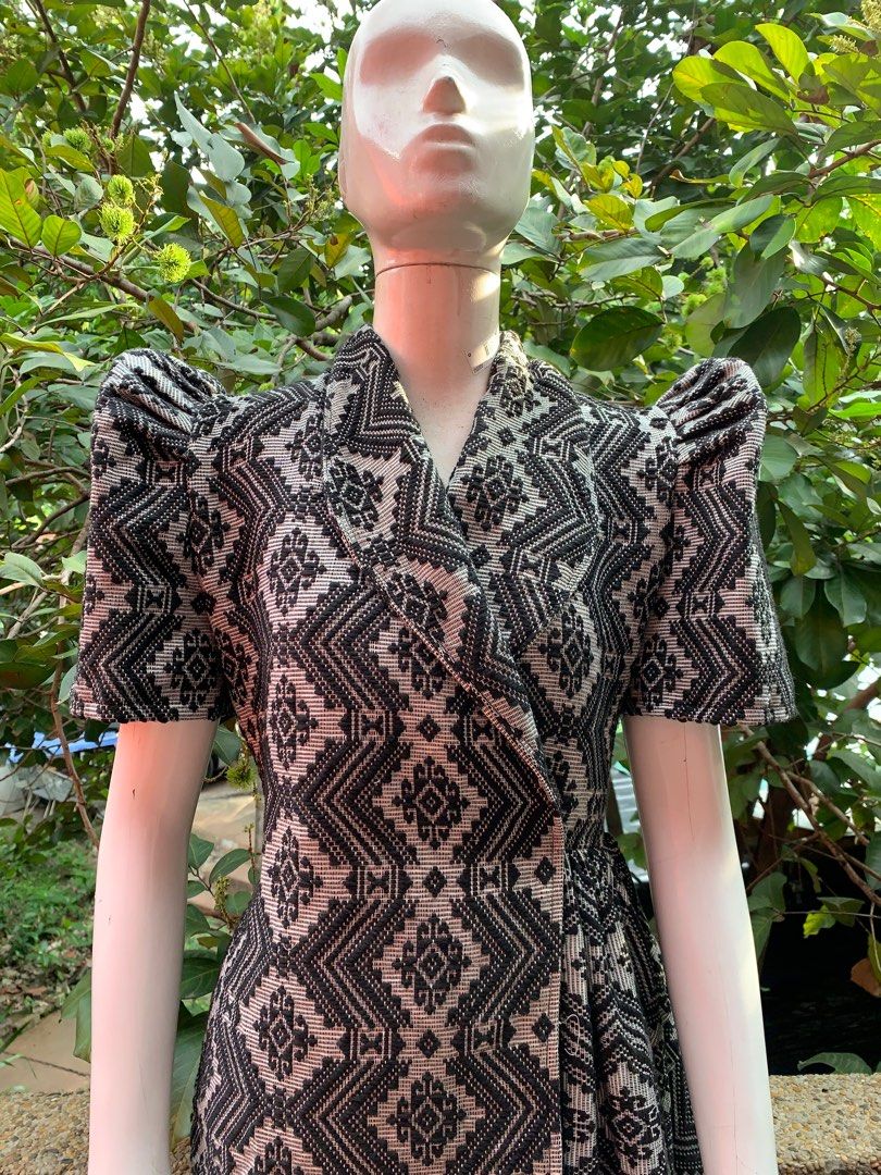 BLACK INABEL HANDWOVEN FILIPINIANA DRESS FOR RENT, Women's Fashion ...