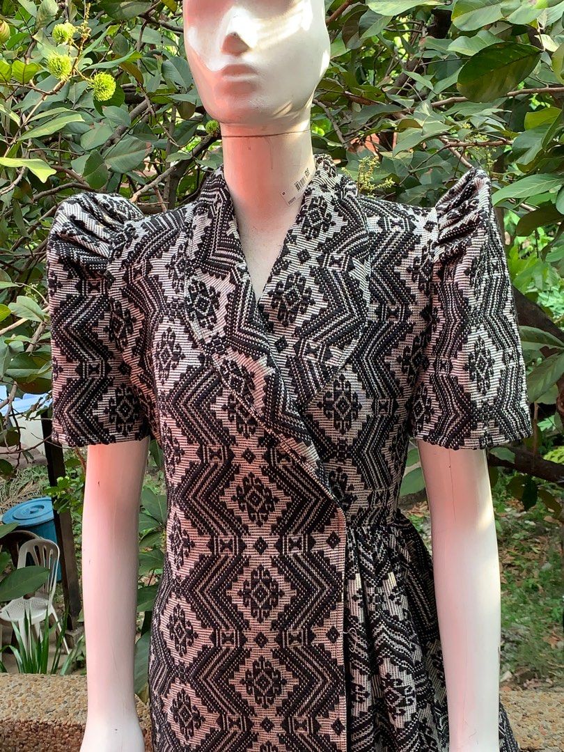 BLACK INABEL HANDWOVEN FILIPINIANA DRESS FOR RENT, Women's Fashion ...