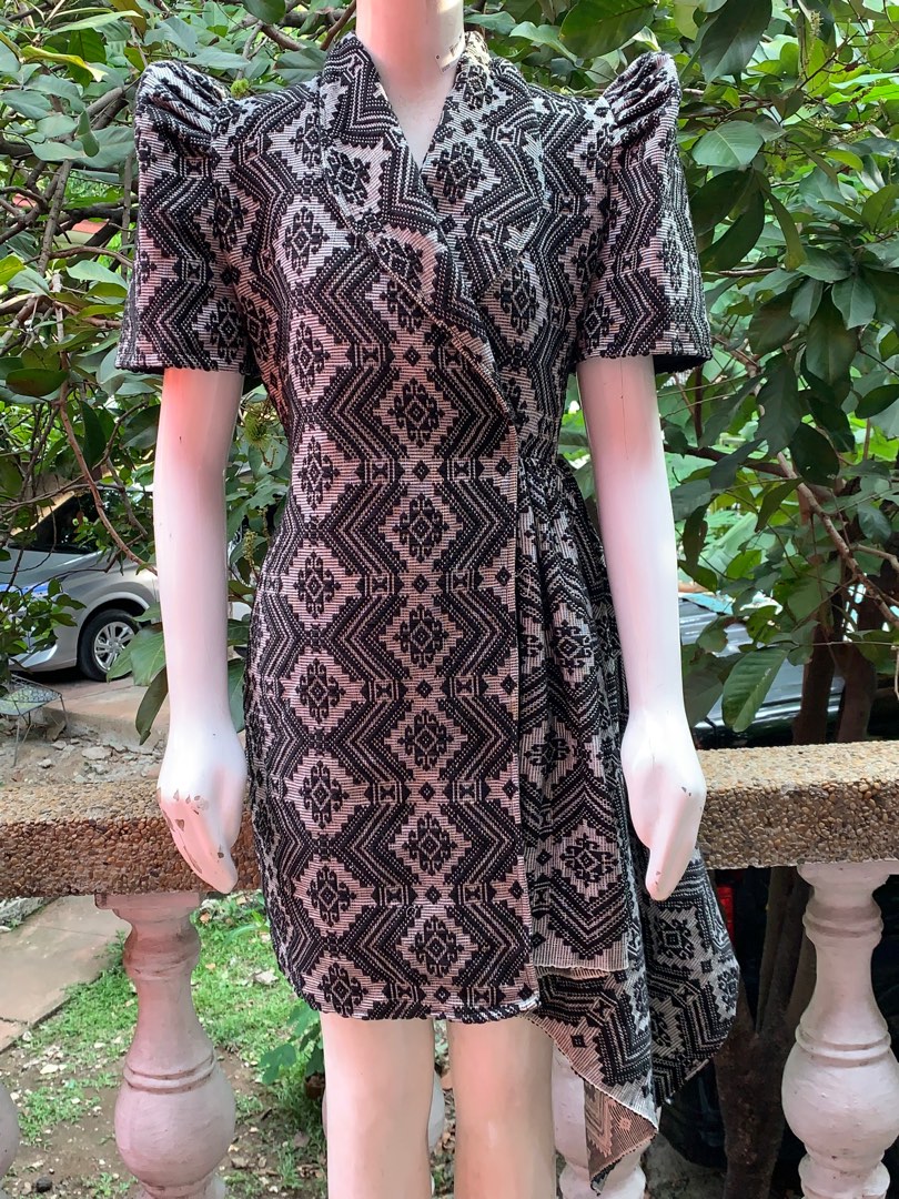 BLACK INABEL HANDWOVEN FILIPINIANA DRESS FOR RENT, Women's Fashion ...