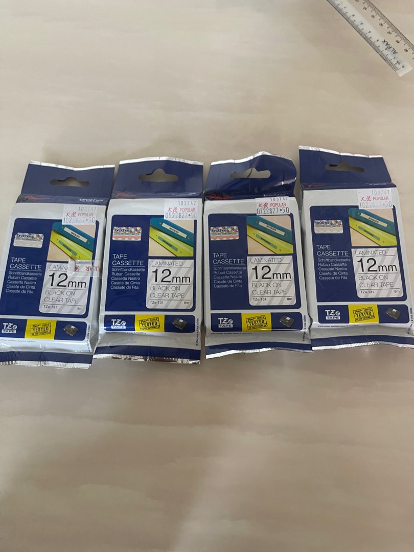 BRAND NEW TAPE CASSETTE Laminated 12mm, Black on Clear Tape, Computers ...