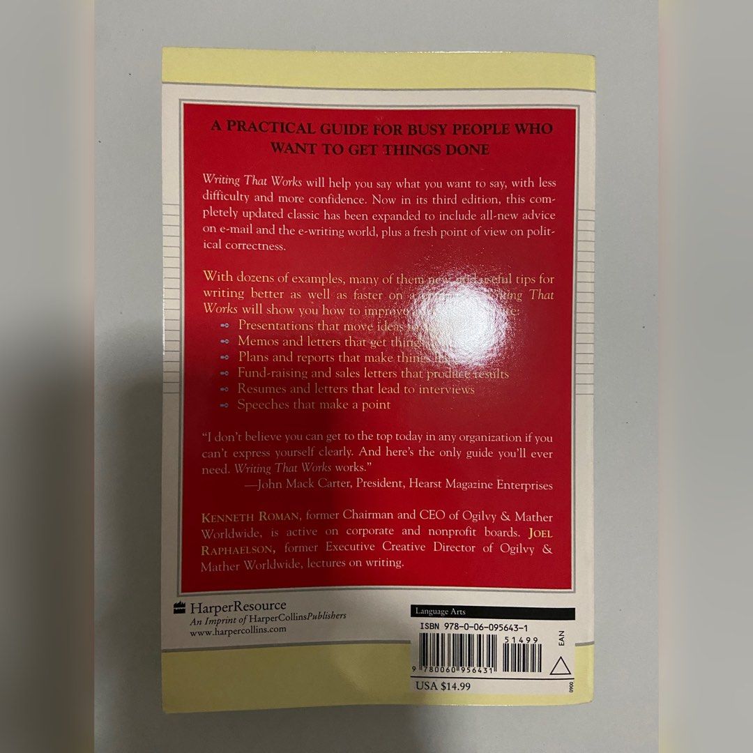 Buku Writing That Works, Buku & Alat Tulis, Buku di Carousell