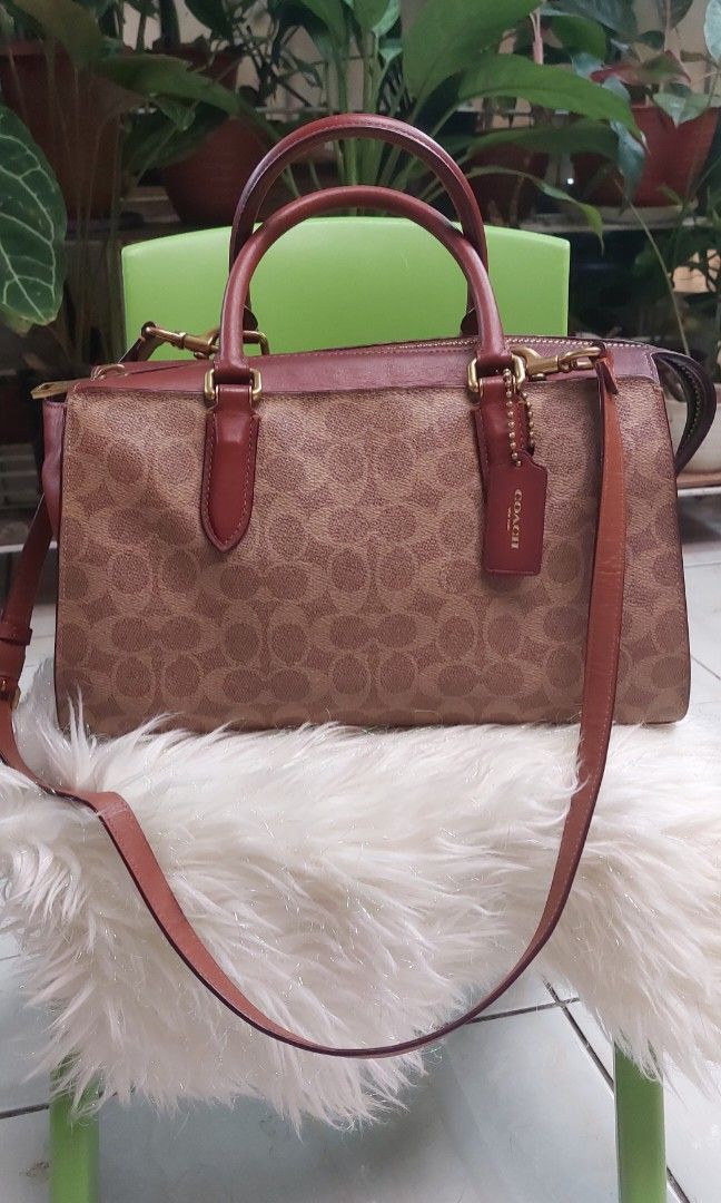 Coach Signature Bond Tan Rust, Barang Mewah, Tas & Dompet di Carousell