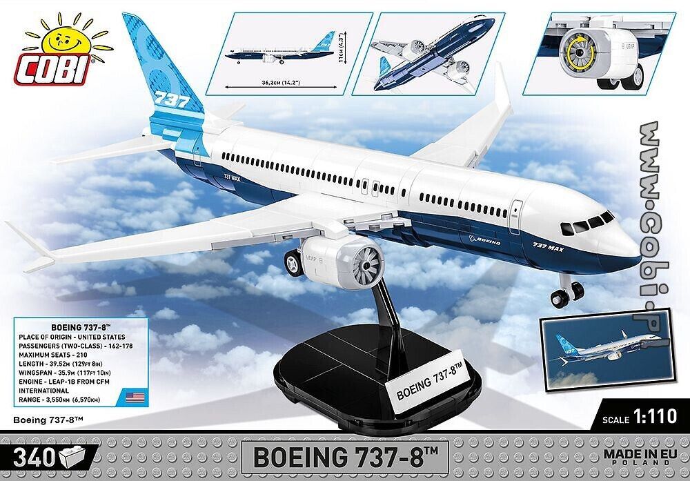 COBI BOEING 747-8 PLANE bricks 26608 (LEGO compatible), Hobbies & Toys ...