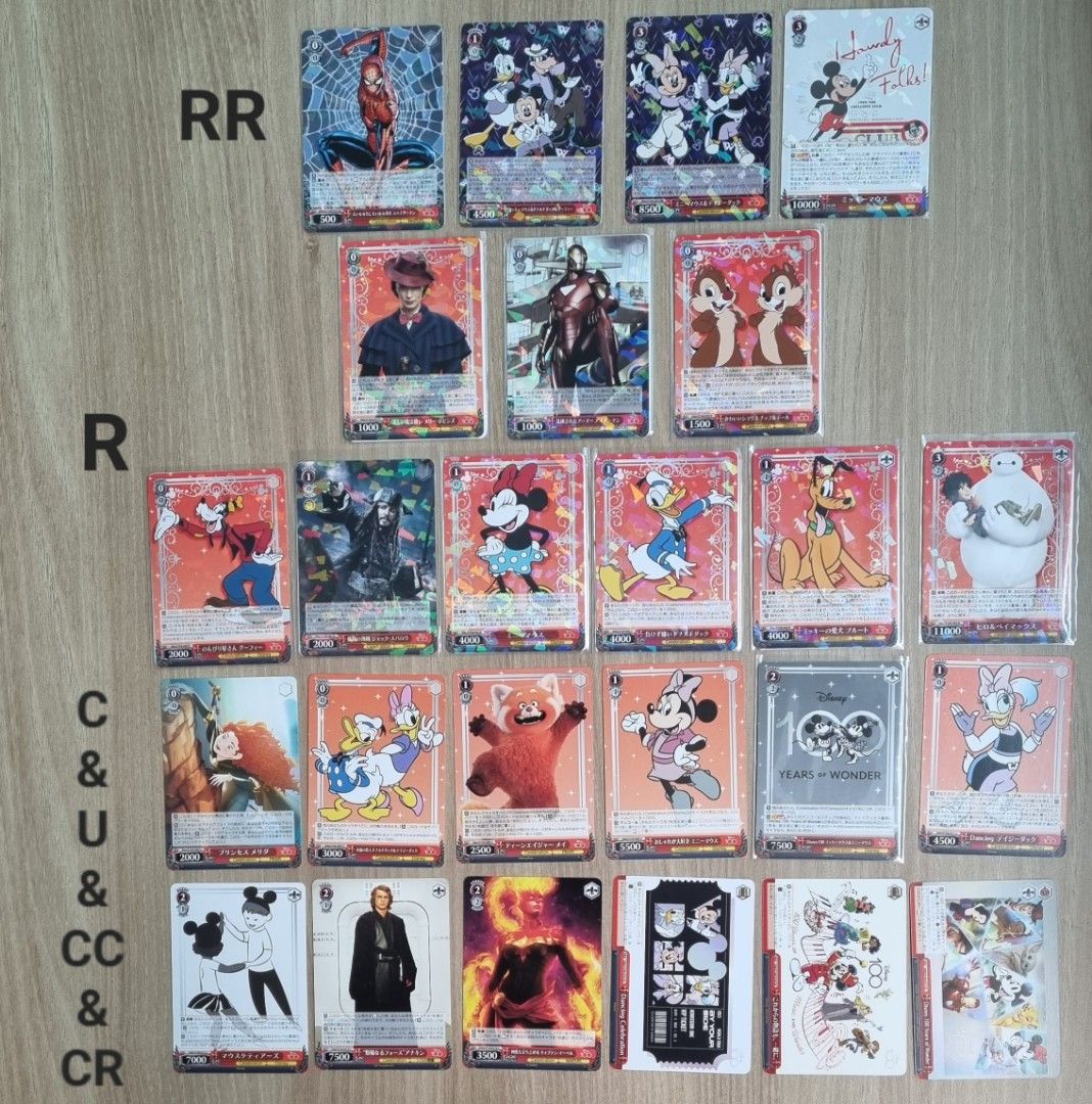 Disney 100 Weiss Schwarz Cards, Hobbies & Toys, Toys & Games on Carousell