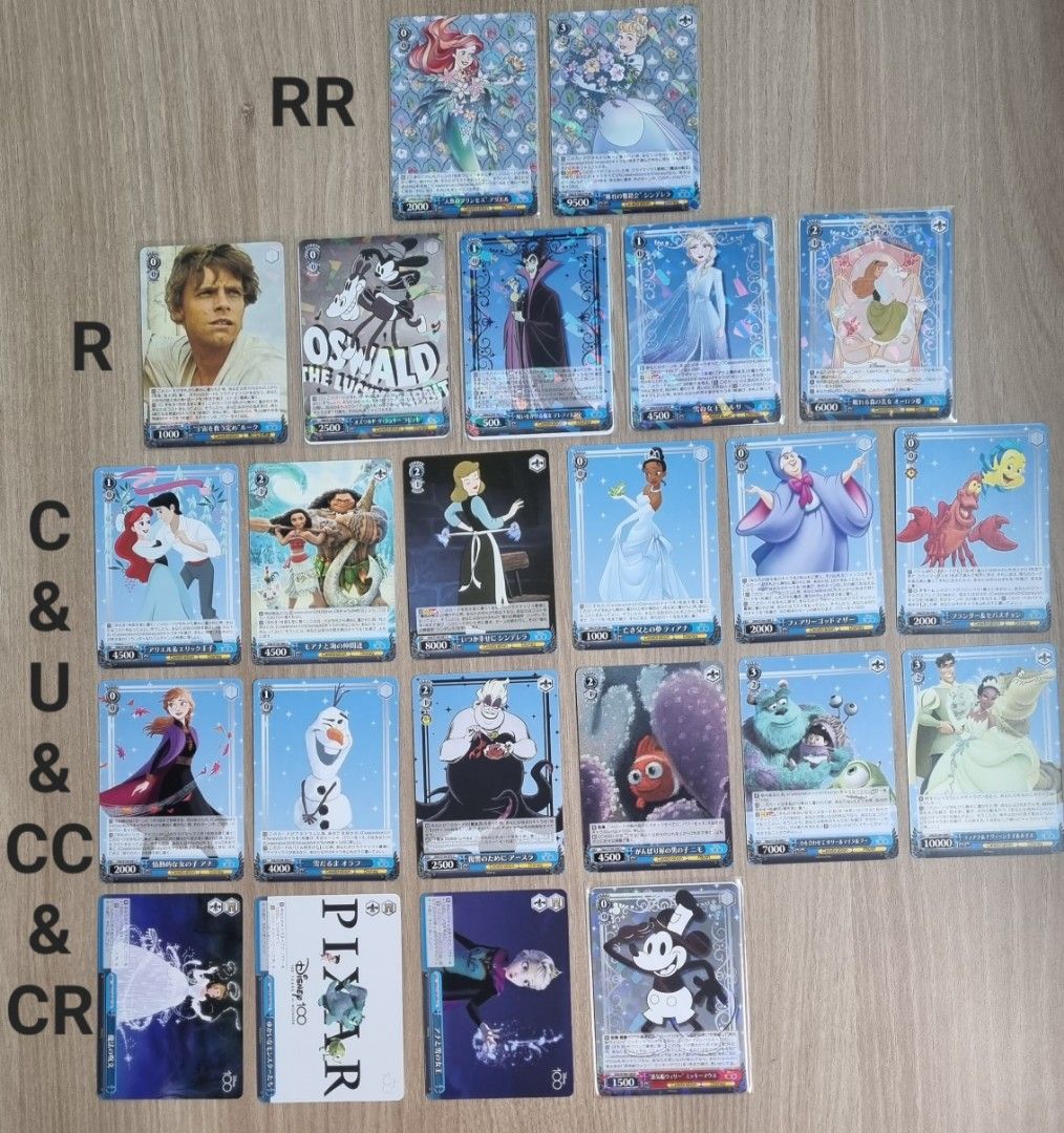 Disney 100 Weiss Schwarz Cards, Hobbies & Toys, Toys & Games on Carousell