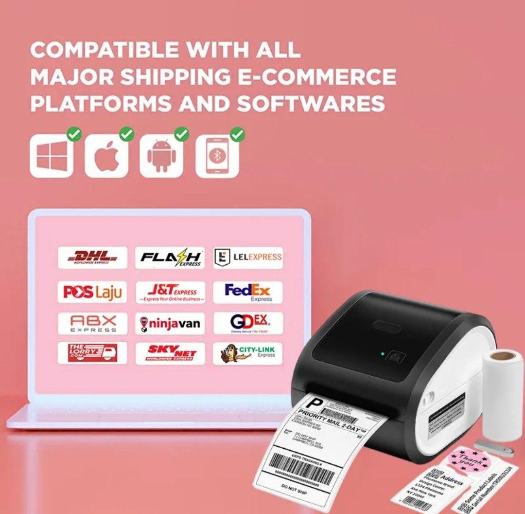 DRPDA BLUETOOH THERMAL PRINTER A6 FOR SHIPPING LABEL AWB AIR WAYBILL ...