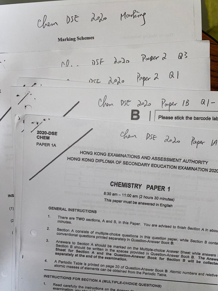 DSE CHEMISTRY 2020 FULL SET PAST PAPER PRACTISE WITH ANSWER KEY, 興趣及遊戲, 書本 & 文具, 書本及雜誌 - 補充練習 ...
