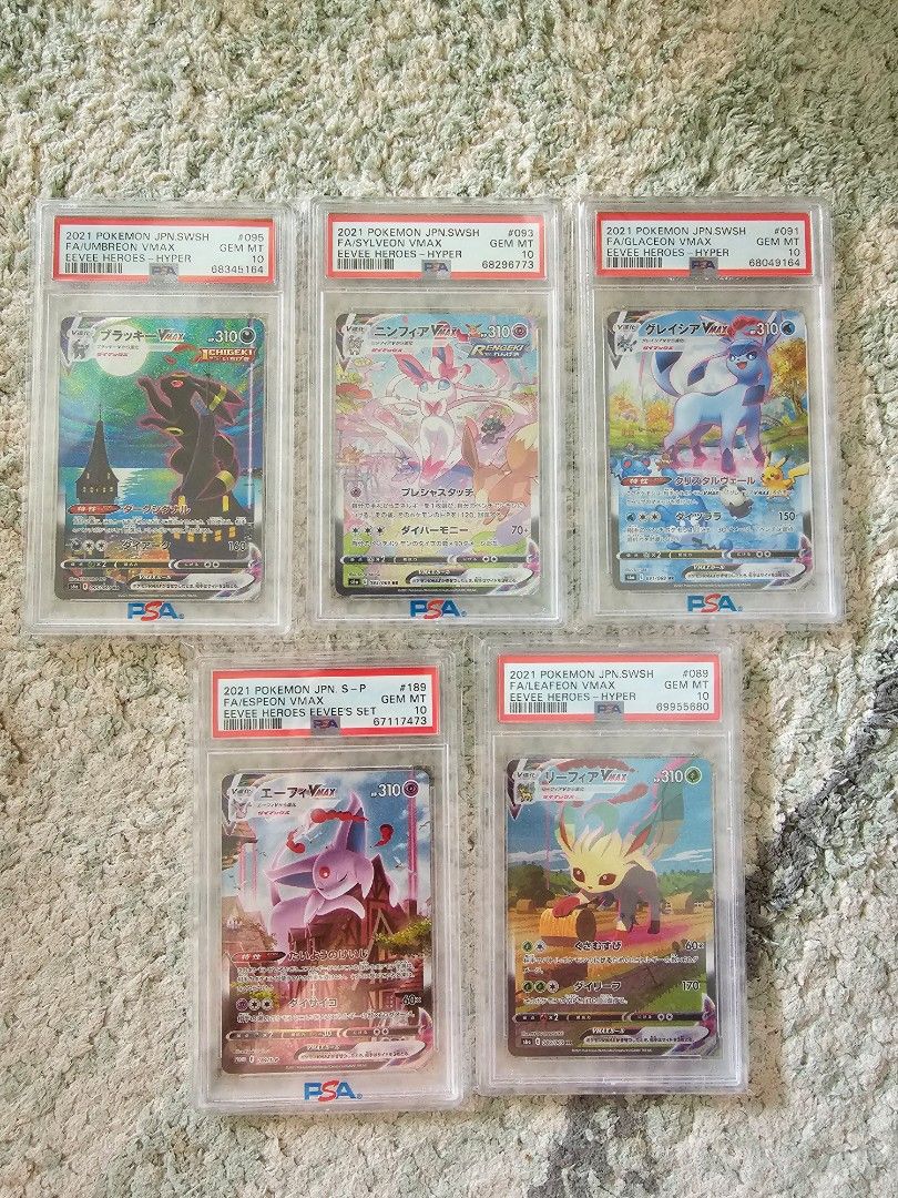 Eeveelutions Set PSA 10. Umbreon Sylveon Glaceon Leafeon Espeon ...