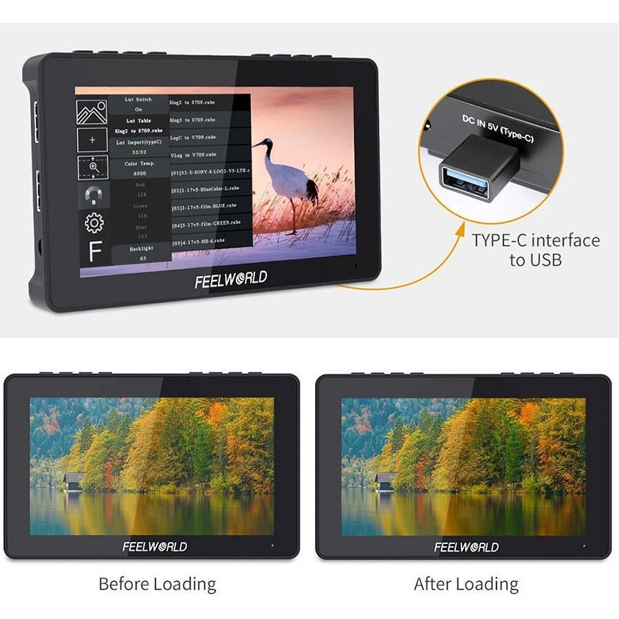 FEELWORLD F5 Pro V4 6" IPS Touch Screen On Camera Monitor Type-C ...