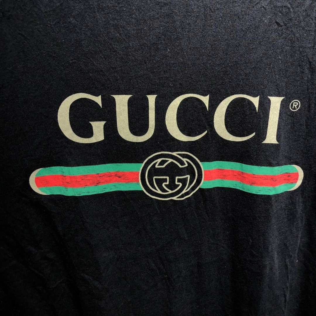 Gucci Logo tee, Luxury, Apparel on Carousell