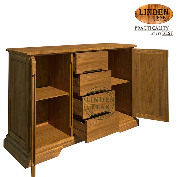 Handcrafted Solid Teak Wood Small Selena-2 Buffet Table Furniture. on ...