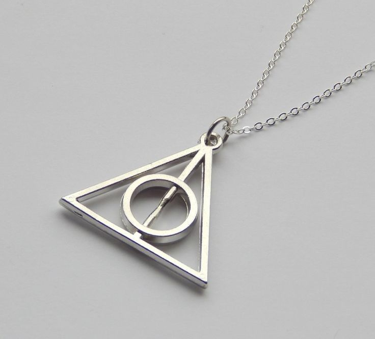 Harry Potter Deathly Hallows Symbol Silver Necklace, Women's Fashion ...