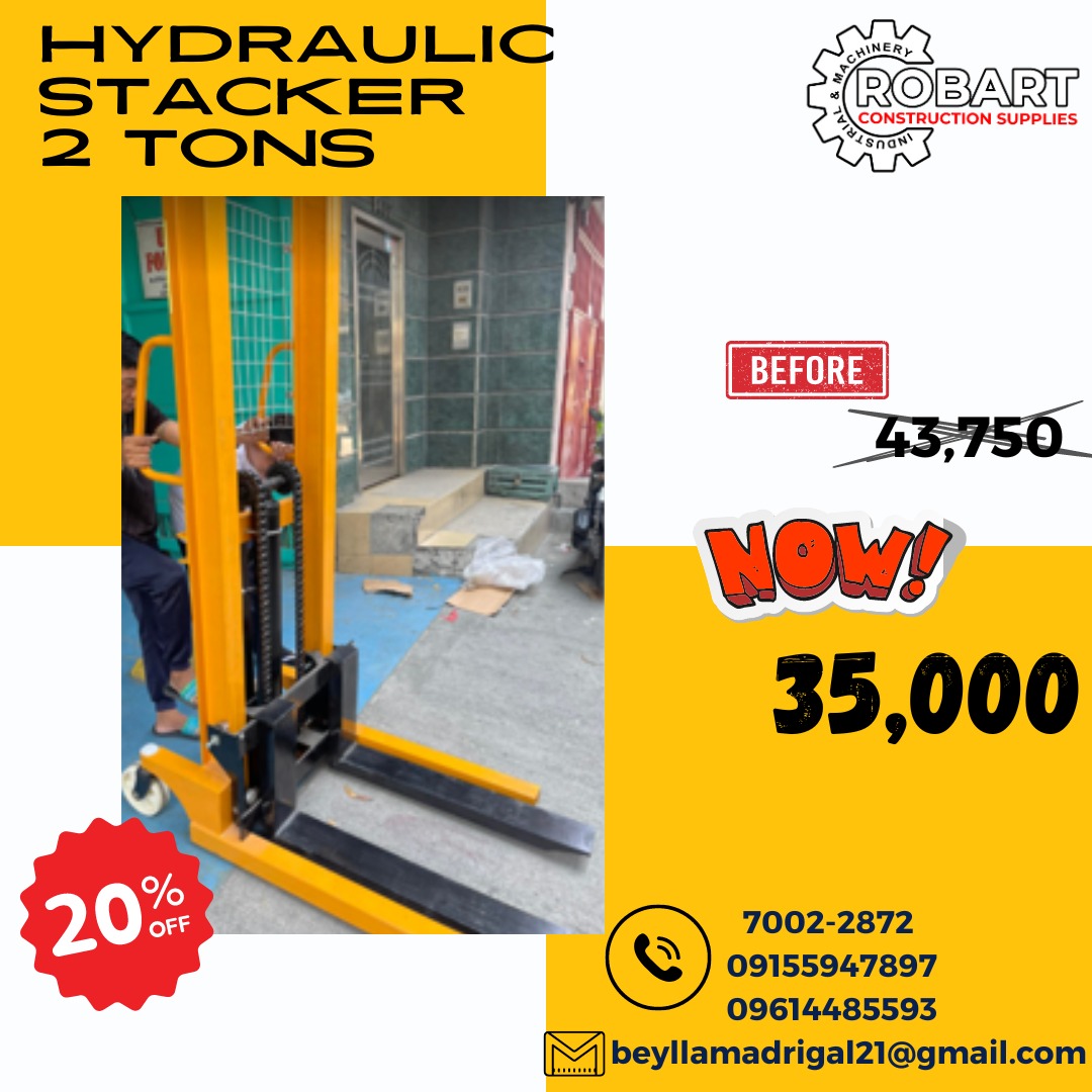 HYDRAULIC STACKER 2 TONS, Commercial & Industrial, Construction Tools ...