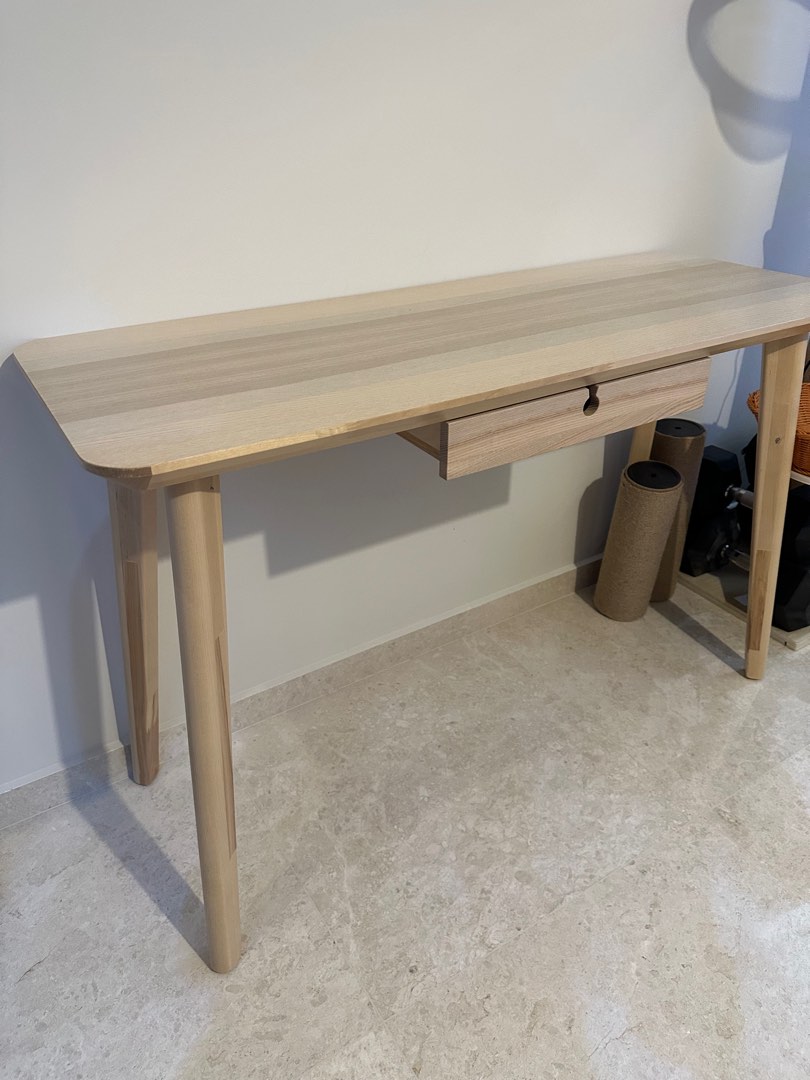 Ikea Lisabo Desk Table Ash Veneer, Furniture & Home Living, Furniture ...