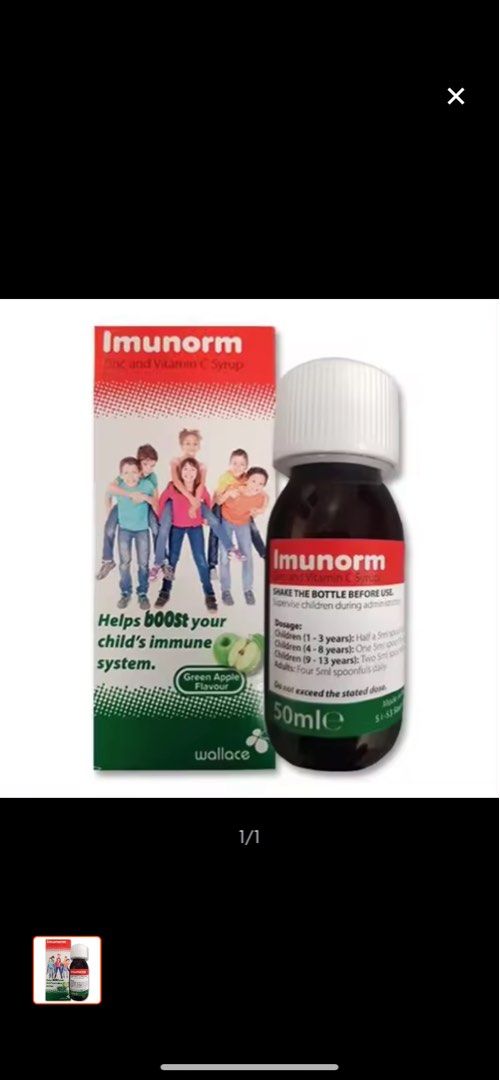 Imunorm Vitamin C Syrup 150ml - Vitamin C 100mg and Zinc 10mg, Health ...