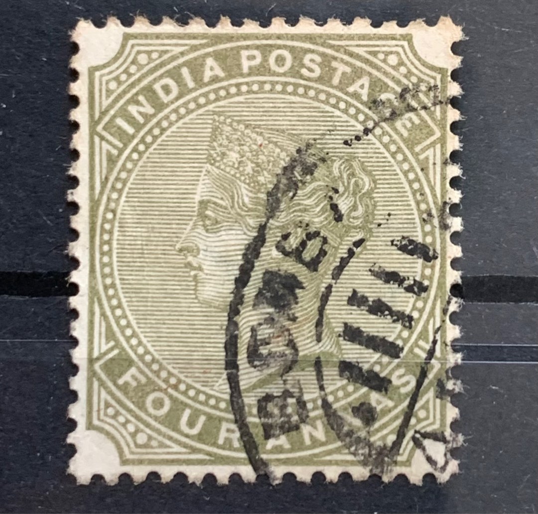 India stamp Queen Victoria 4 Annas with star watermark, Hobbies & Toys ...
