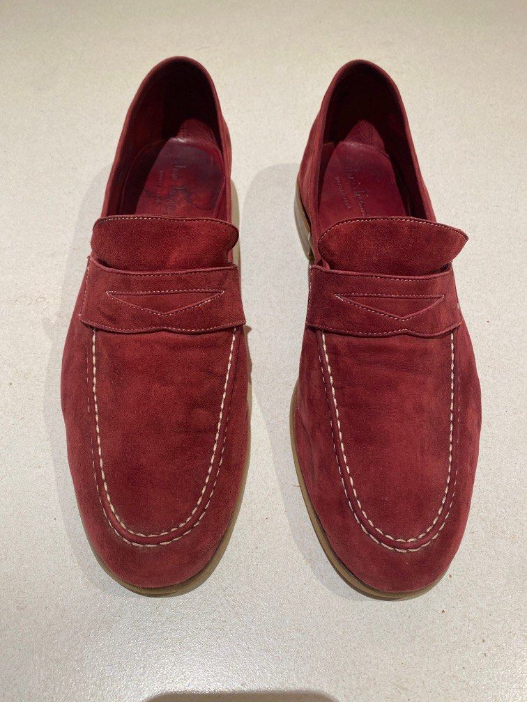 Jean Jacques red suede loafers, Men's Fashion, Footwear, Dress Shoes on ...