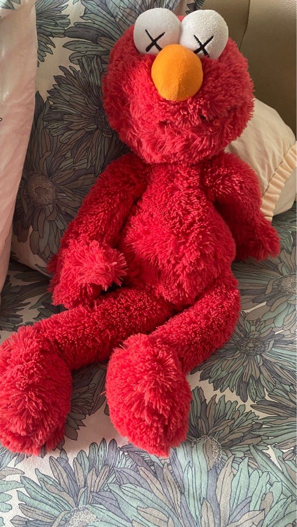 KAWS Sesame Street Elmo Plush, Hobbies & Toys, Toys & Games on Carousell