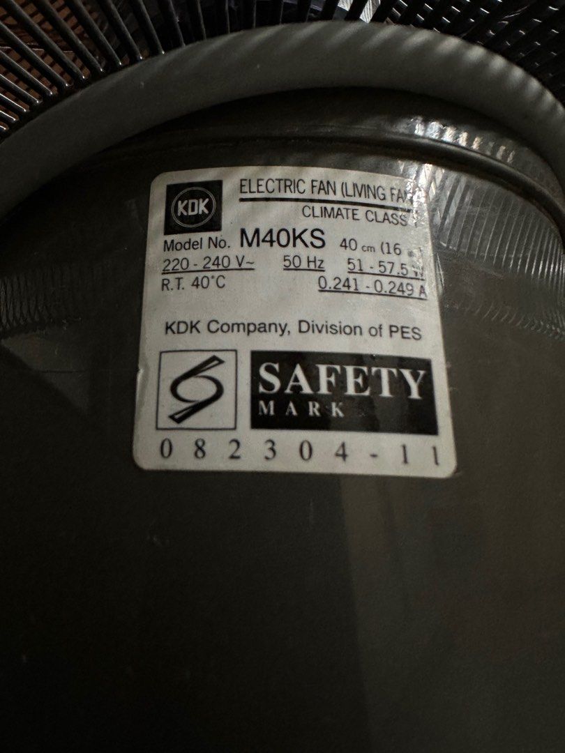 KDK fan model M40KS, TV & Home Appliances, Electrical, Adaptors ...