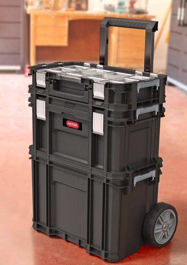 KETER 3-IN-1 CONNECT ROLLING TOOL STORAGE, Furniture & Home Living ...