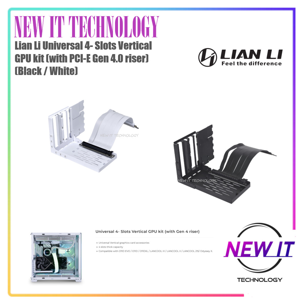 Lian Li Universal 4- Slots Vertical GPU kit & Vertical GPU Kit for A3 ...