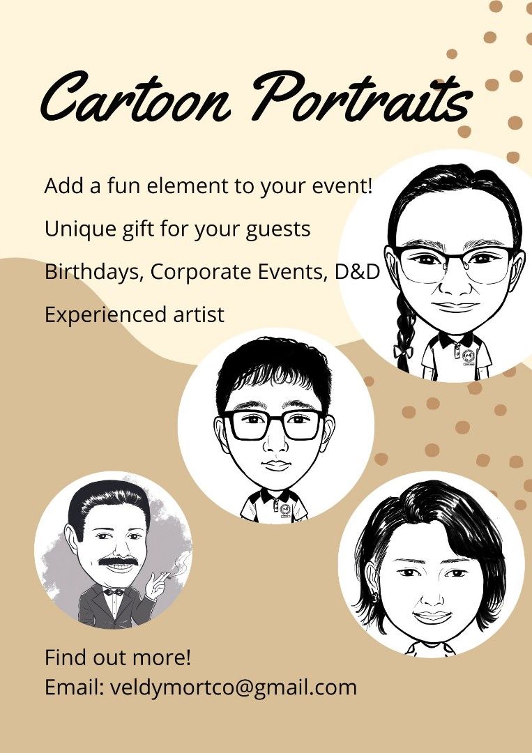 Live booth: Cartoon portraits / Caricature Art, Hobbies & Toys ...