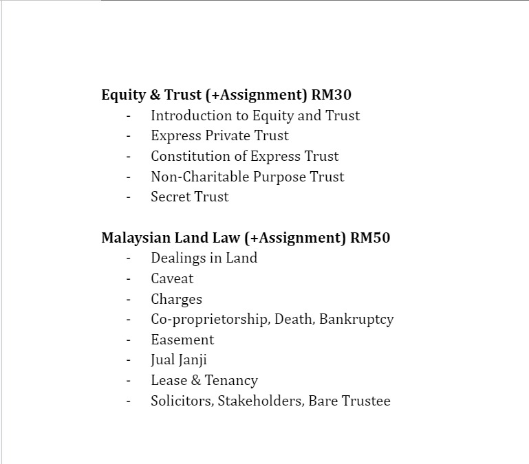 First Class LLB Notes (Price: From RM30), Hobbies & Toys, Books ...