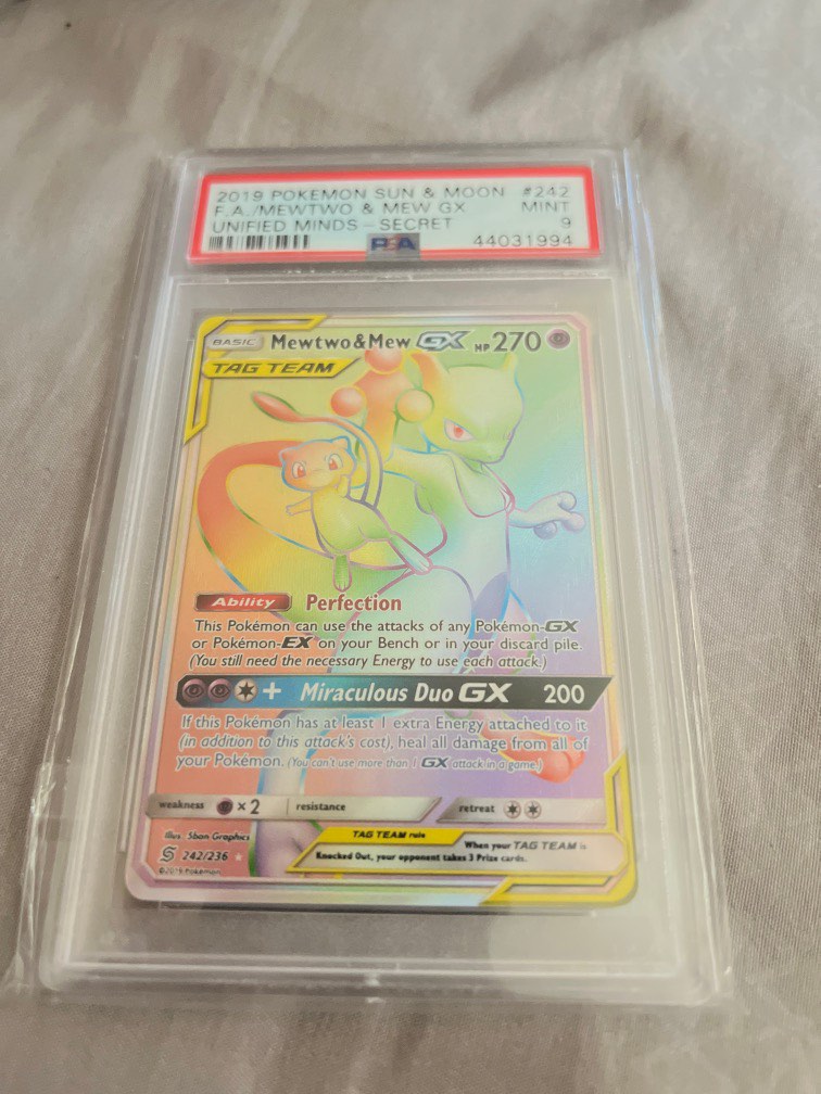 Mewtwo & Mew GX Rainbow Rare PSA 9, Hobbies & Toys, Toys & Games on ...