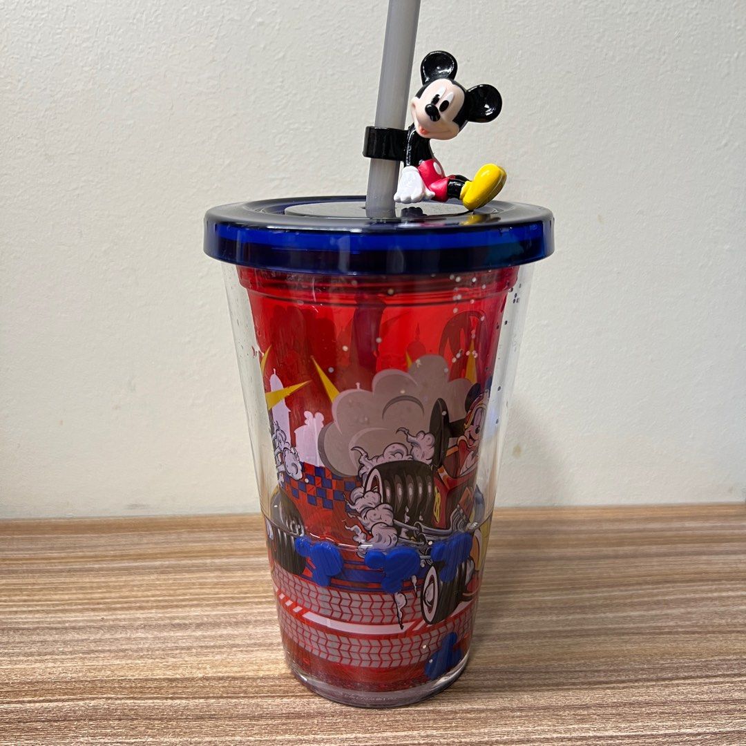 Mickey Mouse Cup with straw, Furniture & Home Living, Kitchenware ...