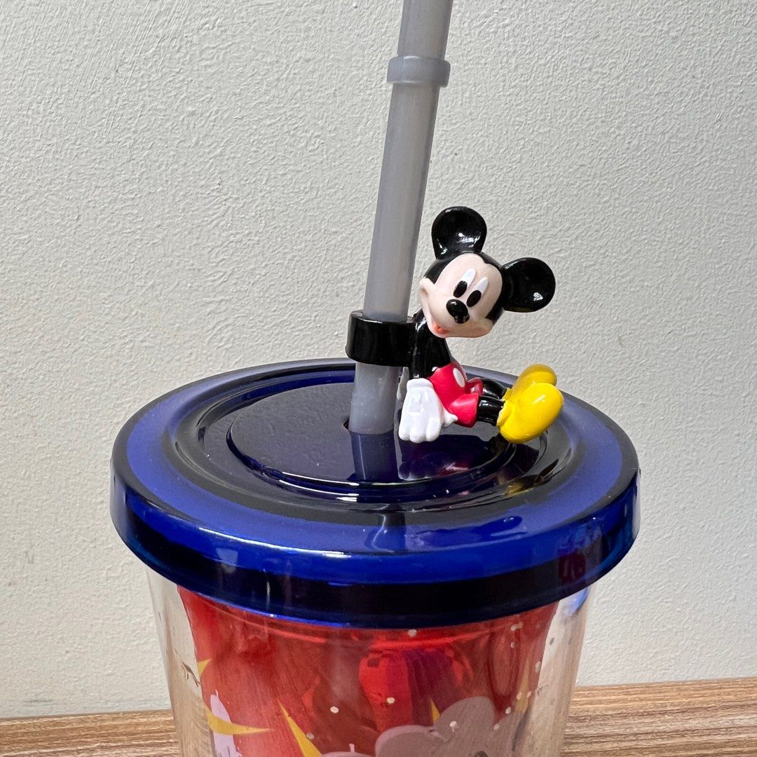 Mickey Mouse Cup with straw, Furniture & Home Living, Kitchenware ...