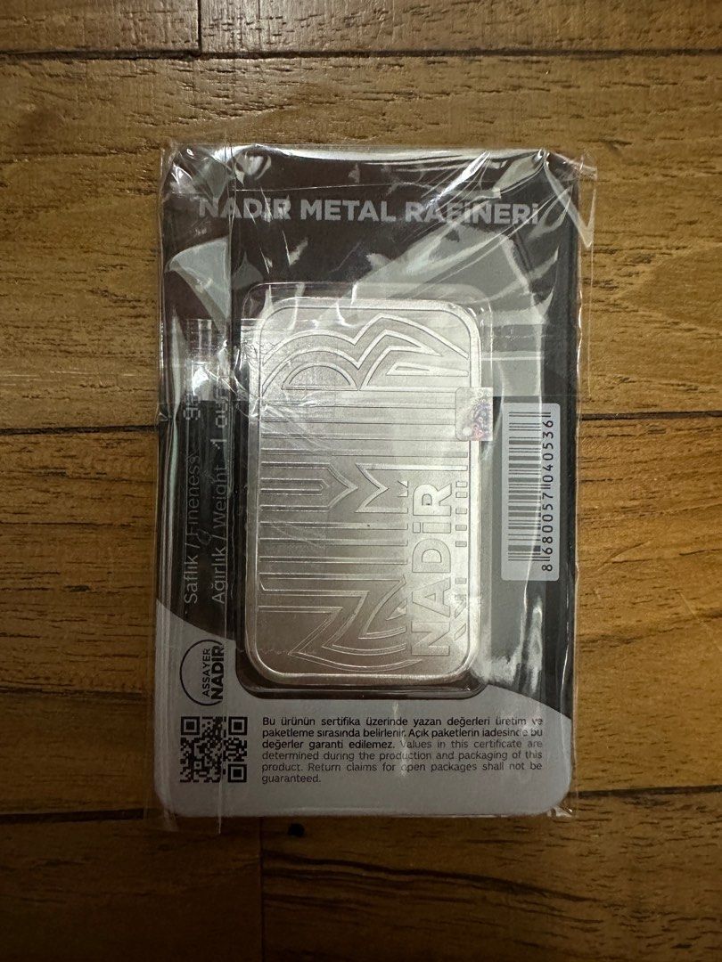 Nadir 999 fine 1 oz silver bar with assayer cert, Hobbies & Toys ...